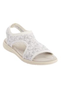 comfortview women's wide width the serafina sandal - 11 w, white multi