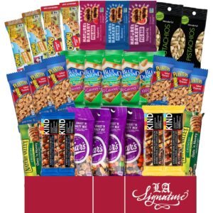 ultimate healthy care package ( 30 count ) - bars & nuts variety- gift box bundle present - kids, adults, boys, girls, college student,