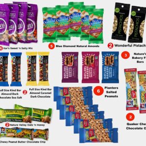 Ultimate Healthy Care Package ( 30 Count ) - Bars & Nuts Variety- Gift Box Bundle Present - Kids, Adults, Boys, Girls, College Student,