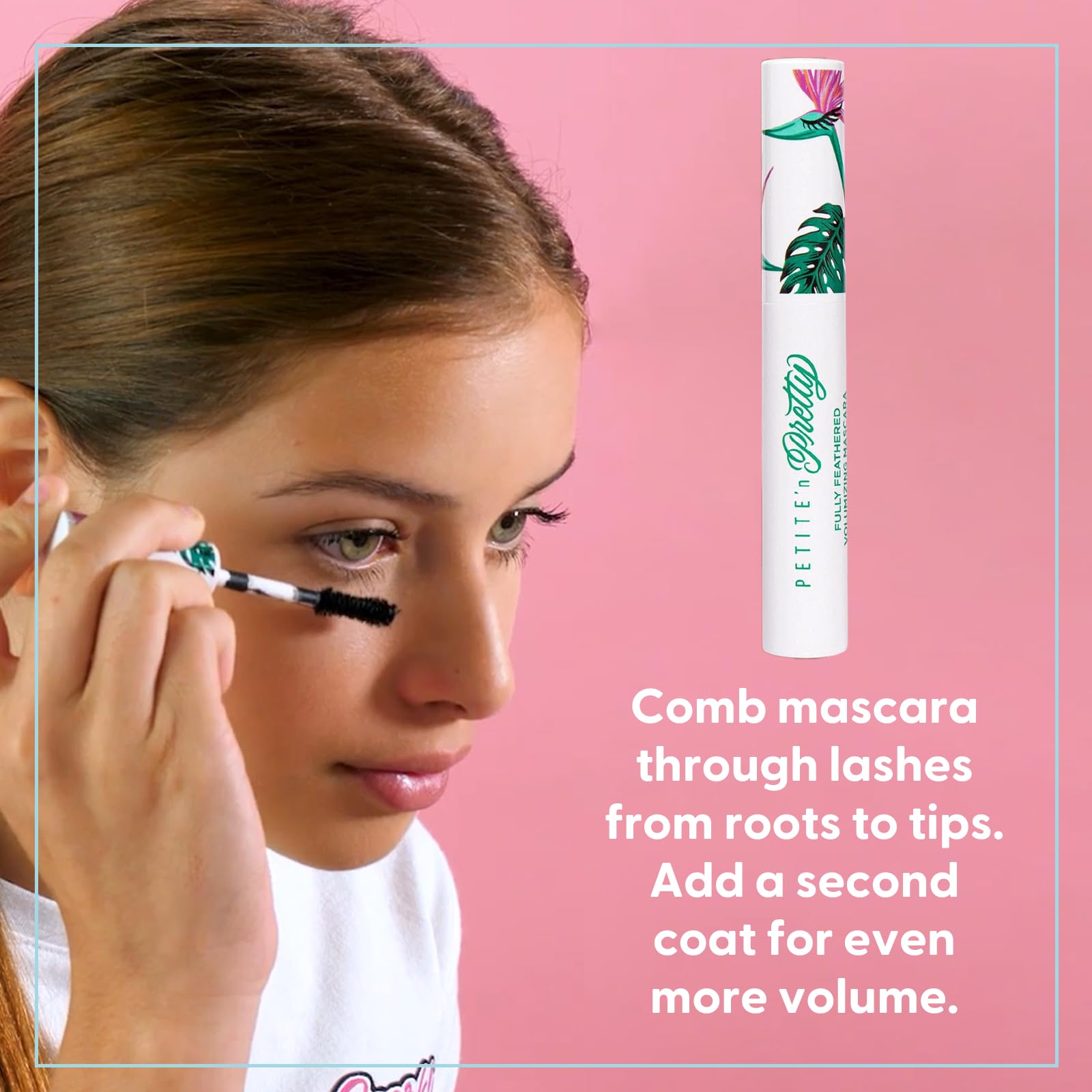 Petite 'n Pretty Fully Feathered Volumizing Mascara - Non-Toxic Makeup for Kids, Tweens and Teens - Adds Instant Thickness and Definition