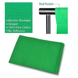 SLOW DOLPHIN Photo Video Studio 10 x12ft 100% Cotton Muslin Chromakey Green Screen Backdrop with 10 x 10ft Stand Photography Background Support System Kit Clamp, Carry Bag