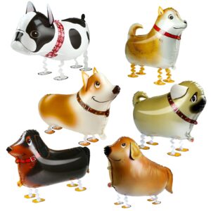 kesoto 6pcs fun walking animal balloons, dog balloons for kids birthday party decorations puppy birthday party supplies for kids