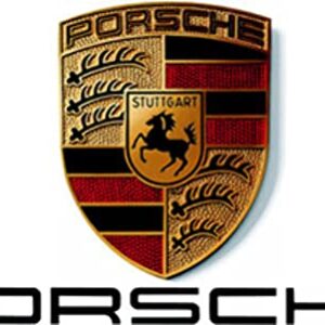 Porsche Crest Porcelain Cup White with Gold Ring Mug,9 ounce