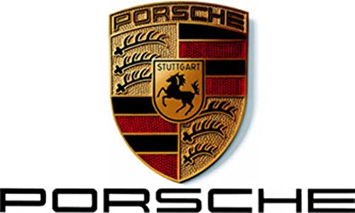 Porsche Crest Porcelain Cup White with Gold Ring Mug,9 ounce