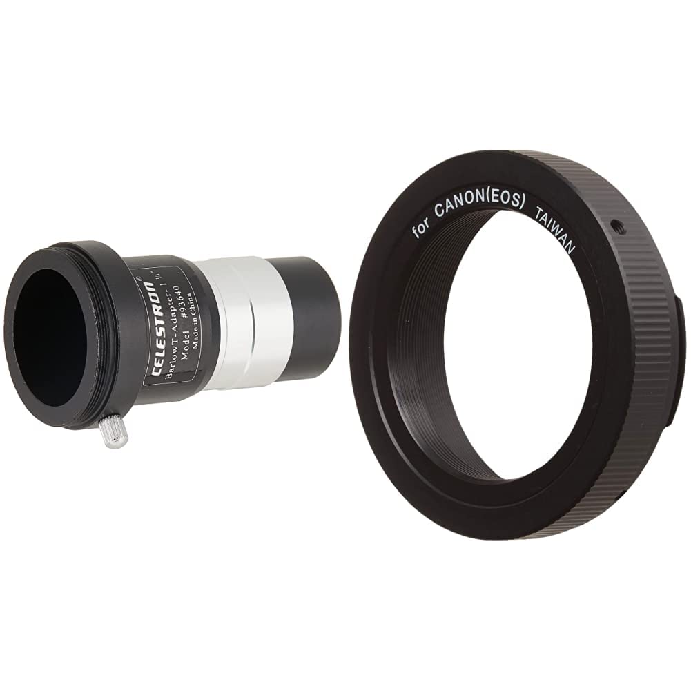 Celestron 1.25" Universal Barlow and T-Adapter & 93419 T-Ring for 35 mm Canon EOS Camera (Black)