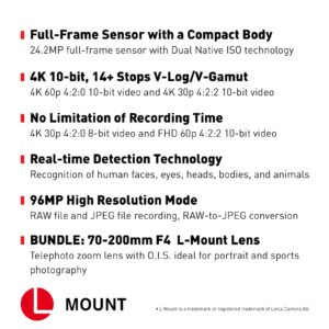 Panasonic LUMIX S5 Full Frame Mirrorless Camera (DC-S5BODY) and LUMIX S PRO 70-200mm F4 Telephoto Lens (S-R70200)