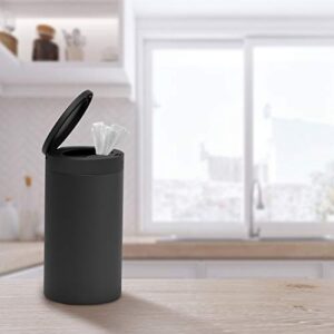 Spectrum Decorative Disinfecting Wipes Container (Black) - Refillable Dispenser for Bathroom, Kitchen, Classroom, Countertop, & Home Storage / Stainless Steel & Rust-Resistant