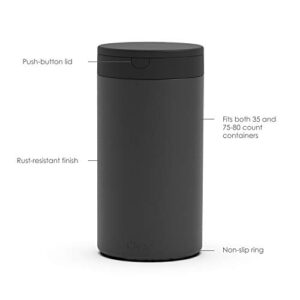 Spectrum Decorative Disinfecting Wipes Container (Black) - Refillable Dispenser for Bathroom, Kitchen, Classroom, Countertop, & Home Storage / Stainless Steel & Rust-Resistant