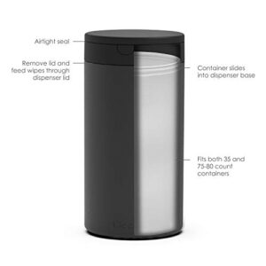 Spectrum Decorative Disinfecting Wipes Container (Black) - Refillable Dispenser for Bathroom, Kitchen, Classroom, Countertop, & Home Storage / Stainless Steel & Rust-Resistant