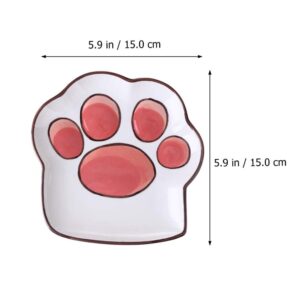 DOITOOL Appetizer Serving Tray 1pc Cat's Claw Cartoon Plate Ceramic Plate Household Ceramics Dessert Tray