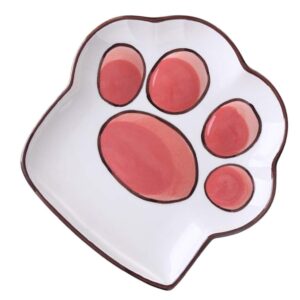 DOITOOL Appetizer Serving Tray 1pc Cat's Claw Cartoon Plate Ceramic Plate Household Ceramics Dessert Tray