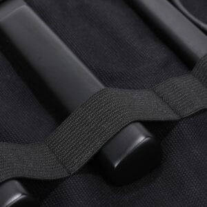 Heavy Duty Waxed Canvas, Multi-Purpose Knife Case With 5 Slots, Durable Handle, Elastic Band (Black)