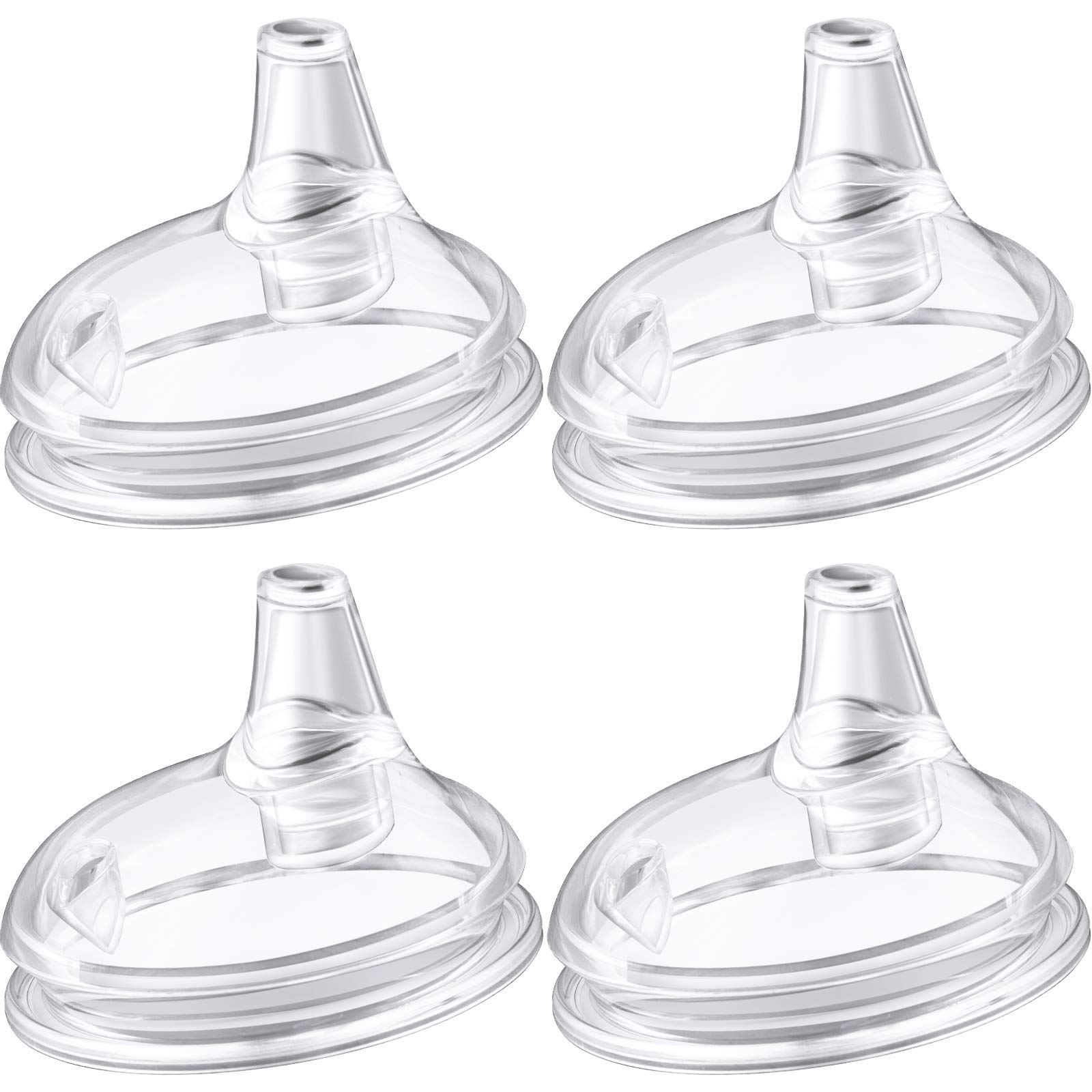 Nuanchu 4 Pieces Baby Bottle Nipples Baby Spout Nipples Variable Flow Baby Nipples Silicone Spout Nipples Compatible with Comotomo Baby Bottle, Fits for Babies Over 6 Months Old, Duckbill Cross