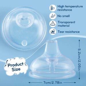 Nuanchu 4 Pieces Baby Bottle Nipples Baby Spout Nipples Variable Flow Baby Nipples Silicone Spout Nipples Compatible with Comotomo Baby Bottle, Fits for Babies Over 6 Months Old, Duckbill Cross