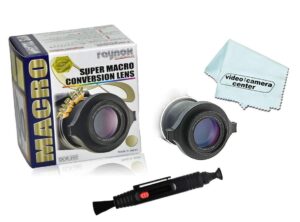 raynox dcr-250 2.5x super macro lens universal snap-on mount for 52mm to 67mm + lens optic pen cleaner + 1 vcc113 micro-fiber cloth, black