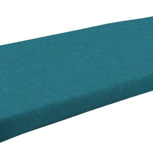 Honeycomb Indoor/Outdoor Textured Solid Teal Bench Cushion: Recycled Fiberfill, Weather Resistant, Reversible, Comfortable and Stylish Patio Cushion: 44" W x 18.5" D x 3" T