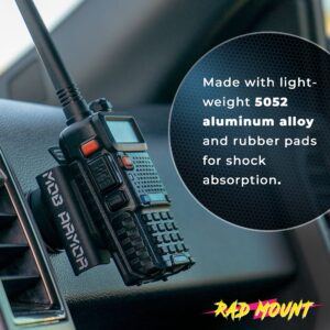 Mob Armor Rad Mount - Dual Magnetic Car Mount Kit for CB, VHF & GMRS Radios, Handheld Radio Bracket with Hand Mic Holder and Base, CB Radio Mount for Vehicle Use, Off-Road, Job Site, Rugged Activities