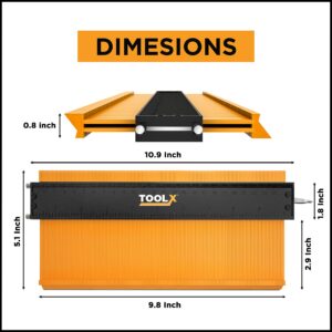 TOOLX Super Gauge Shape and Outline Tool (10 Inch Lock)- Contour Gauge Tool | Christmas Gifts for Men 2023, Mens Gifts, Birthday Gifts for Men, Gifts for Boyfriend | Stocking Stuffers for Adults