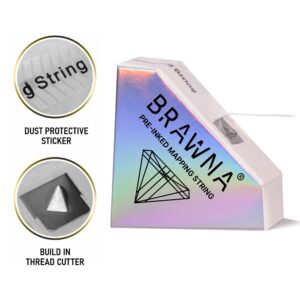 BRAWNA [ Upgraded Version ] 30 Meters White Brow Mapping string for Eyebrow Measuring - Microblading Supplies - PMU Kit - Pre inked Mapping Thread