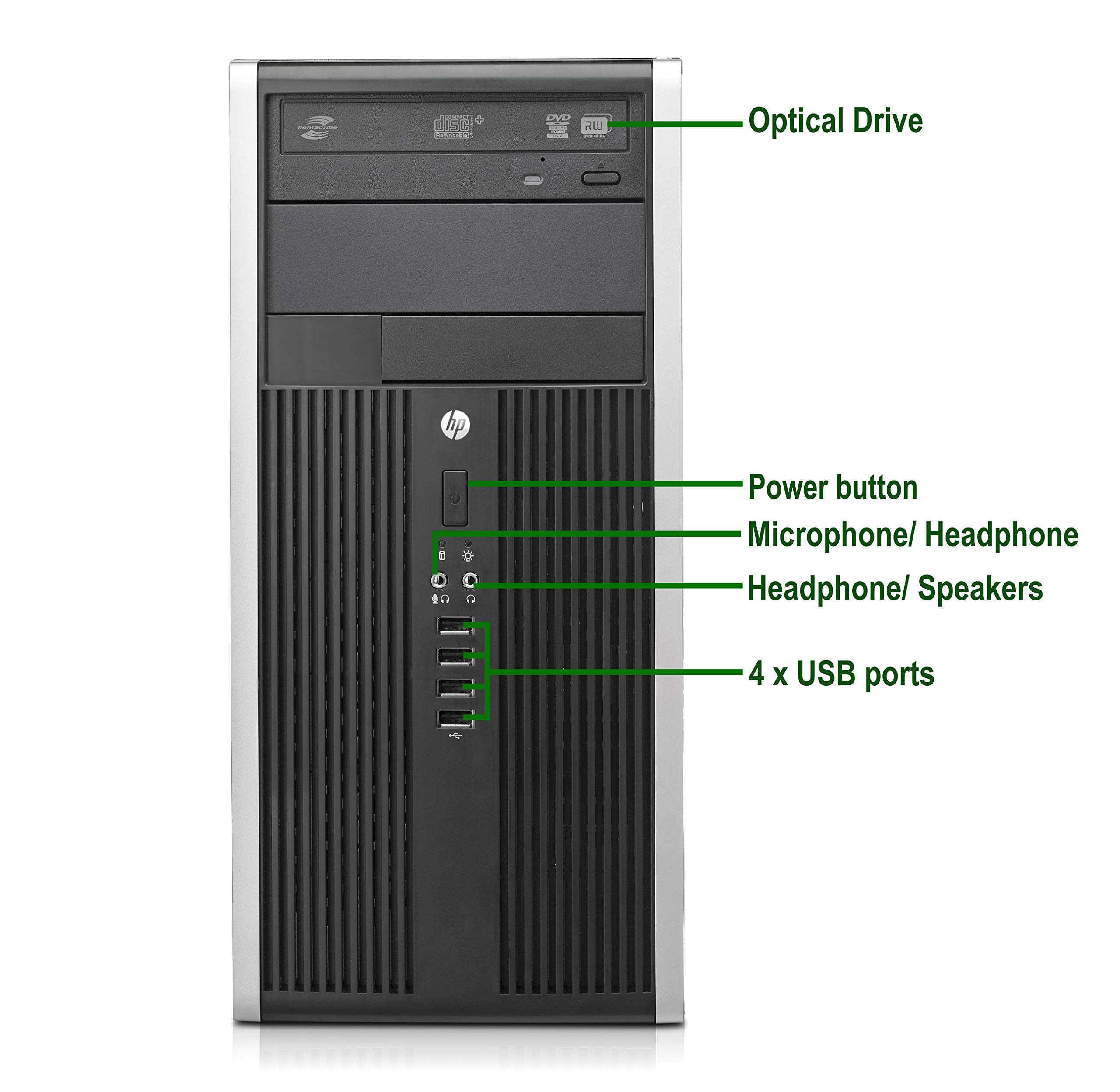 HP Elite 8300 Tower Computer Desktop PC, Intel Core i5 3.20GHz Processor, 16GB Ram, 128GB M.2 SSD, 3TB Hard Drive, Wireless Keyboard & Mouse, WiFi | Bluetooth, DVD Drive, Windows 10 (Renewed)