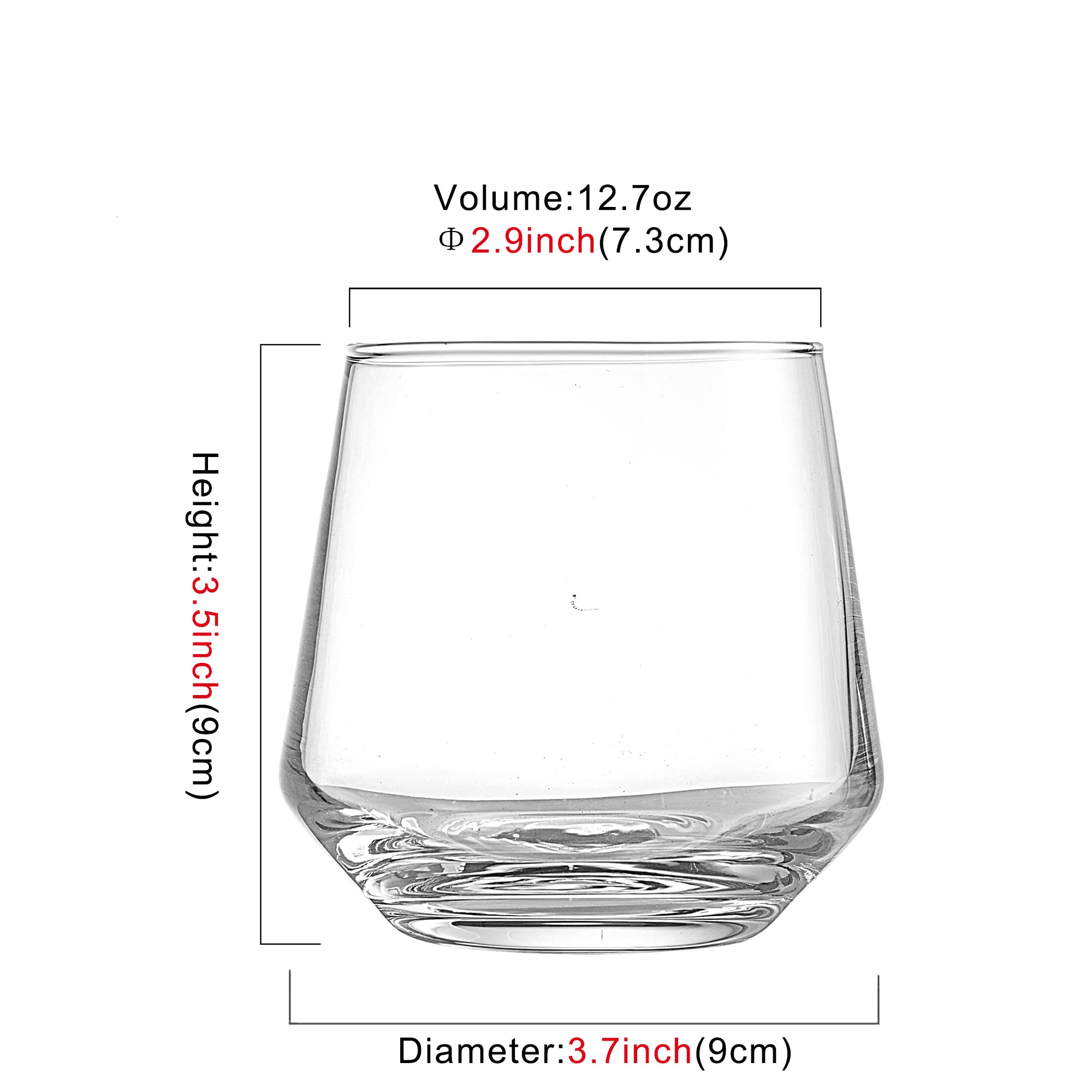 Hyperspace Whiskey Glasses, 12 Ounce Drinking Cups, Wine Glasses Set of 6, Wedding and Celebration Glassware