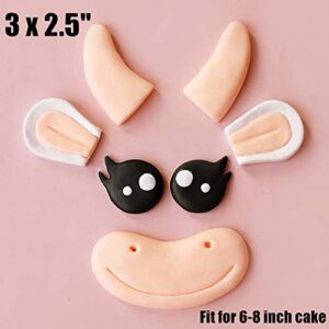 JeVenis Cute Cow Cake Decoration Farm Animal Birthday Cow Cake Topper for Baby Shower Party Decorations