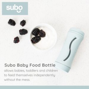 Subo Baby Food Bottle | No Mess Baby Toddler Self Feeder | Squeeze Free Design for Purees, Smoothies, Yogurt, Oatmeal, or Thickened Liquids | Reusable Silicone Washable Cup (Duck Egg Blue)