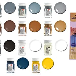 Make Your Day Testors Naval Color Enamel Paint Variety, 1/4 fl oz (Pack of 11) PaintBrush Set