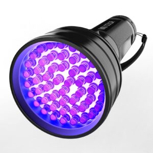 miu color uv flashlight, 51 leds, dogs urine detector, uv black light flashlight for pet dry stains, scorpion hunting, bed bug finding and house deep cleaning