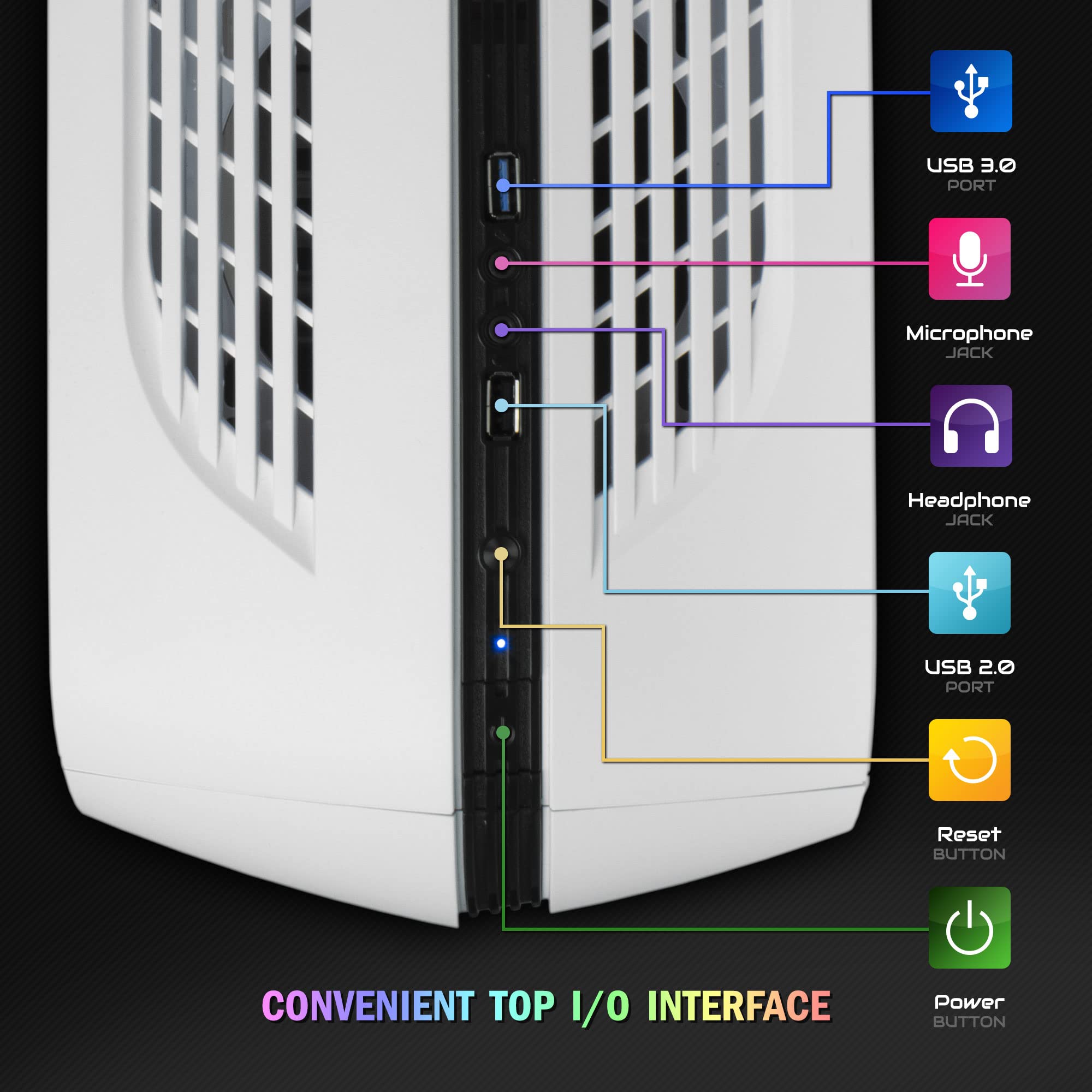 Periphio Vortex Gaming PC Desktop Computer Tower, Intel Quad Core i5 3.2GHz, 16GB RAM, 120GB SSD 500GB 7200 RPM HDD, Windows 10, Nvidia GT1030 2GB Graphics Card, HDMI, Wi-Fi (Renewed)