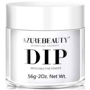 azurebeauty dip powder clear color 2oz/56g, basic transparent acrylic dipping powder crystal french nail art starter manicure salon diy at home, odor-free, long-lasting, no nail lamp needed