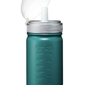 Mason Bottle Stainless Steel Mason Bottle Straw Cup, Light-Weight, Single-Wall - Includes 1 Stainless Steel Mason Jar, 1 Ring & Cap, 1 Straw Top (Green)