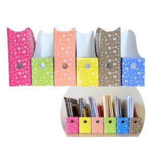 evelots magazine file holder organizer (6 pack) improved front fold-extra stable flowers