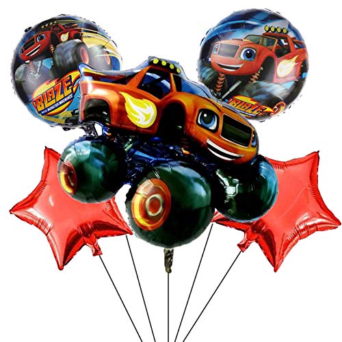 5PCS Blaze and The Monster Machine Balloons Foil balloon For Kids Birthday Party Monster Truck Cars Party Decorations