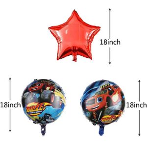 5PCS Blaze and The Monster Machine Balloons Foil balloon For Kids Birthday Party Monster Truck Cars Party Decorations