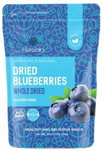 whole dried blueberries, no sugar added, bulk, dehydrated, dried unsweetened blueberries, all natural, non-gmo, 1 pound. - 16 oz.