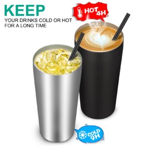 VEGOND 20oz Tumbler Bulk with Lid and Straw 12 Pack, Stainless Steel Vacuum Insulated Tumbler, Double Wall Coffee Cup Travel Mug, Stainless Steel