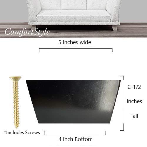 ComfortStyle Furniture Legs, Chair Couch Feet Replacement, Set of 4 Wood Sofa Corner Feet, 2-1/2" Tall by 5" Wide Triangle, Parent (Dark Espresso)