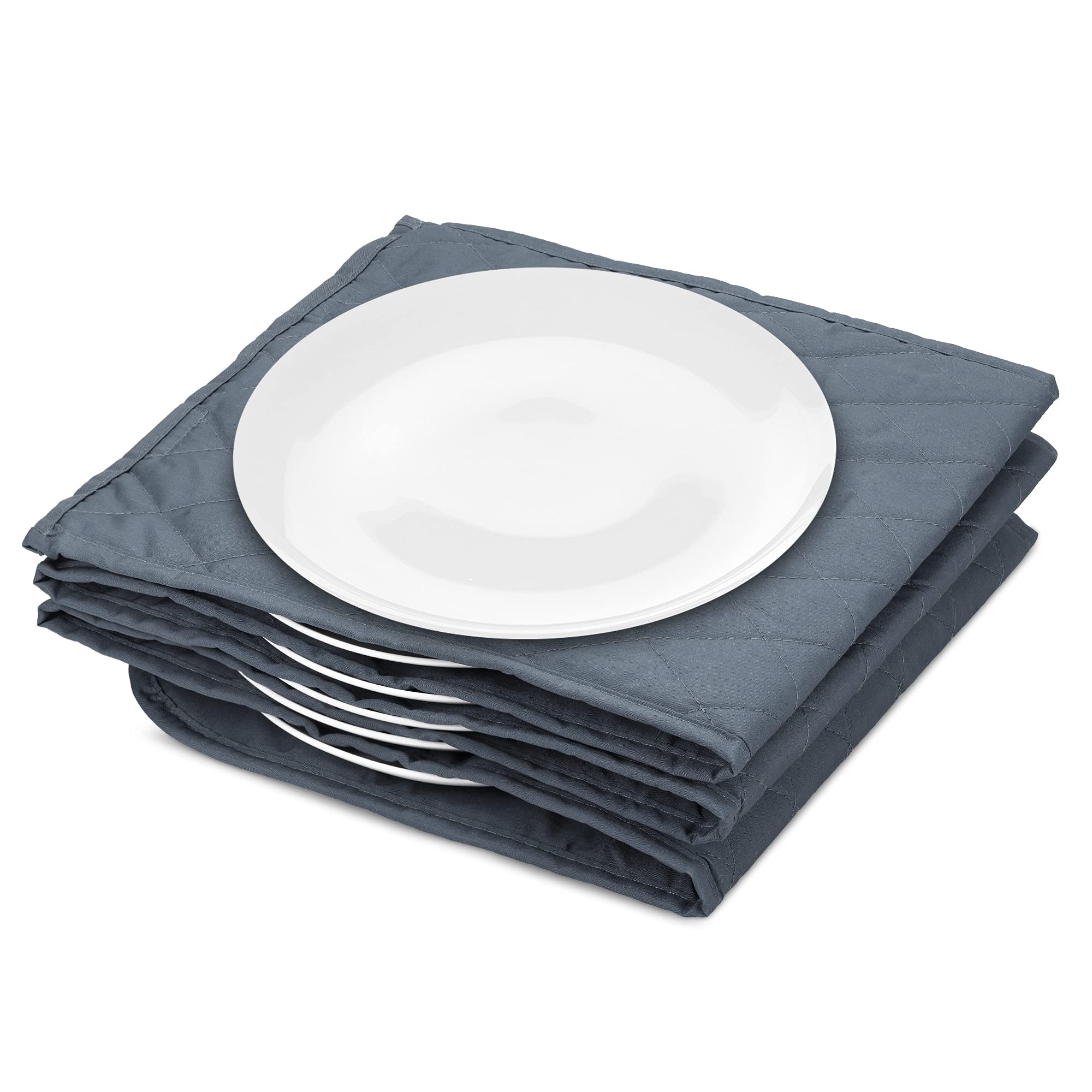 Navaris Electric Plate Warmer - 10 Plate Blanket Heater Pockets for Warming Dinner Plates to 165 Degrees in 10 Minutes - Thin Folding Design - Gray