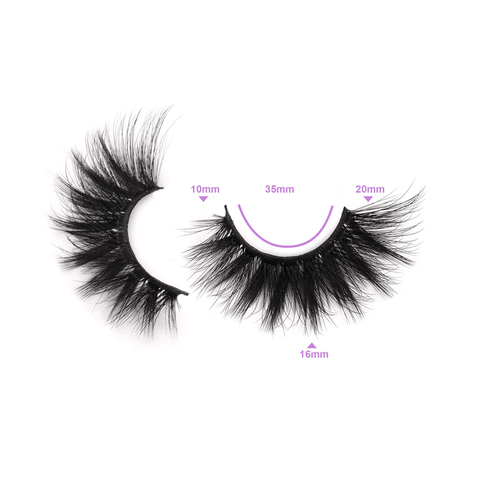 False Eyelashes Fluffy Mink Lashes 20MM Long False Lashes 9D Cat-eye Volume Faux Mink Lashes Pack 8 Pairs by FANXITON