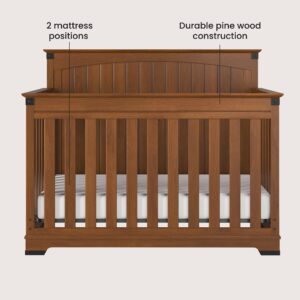 Child Craft Redmond Full Panel 4-in-1 Convertible Crib, Baby Crib Converts to Day Bed, Toddler Bed and Full Size Bed, 3 Adjustable Mattress Positions, Non-Toxic, Baby Safe Finish (Coach Cherry)