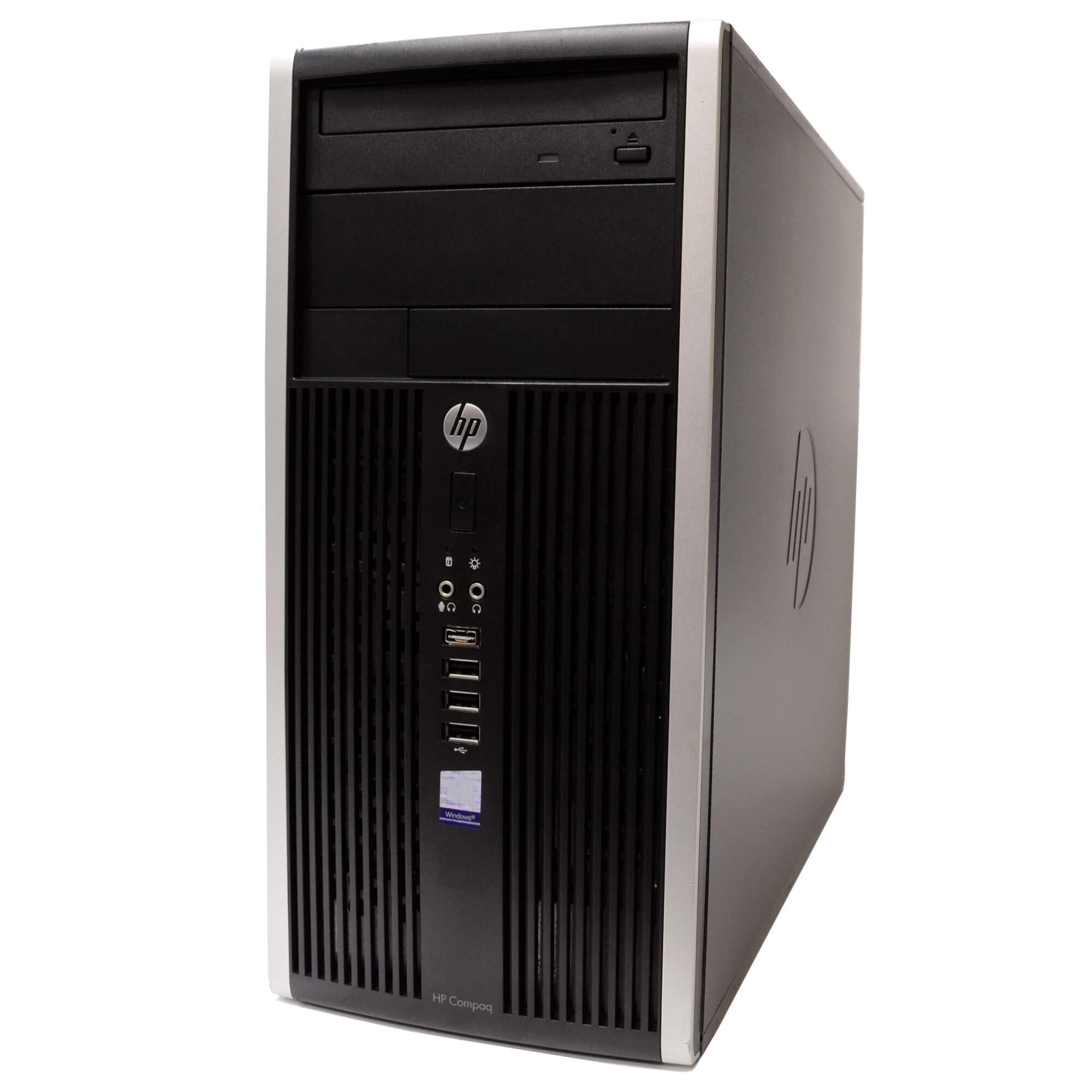 HP 6200 Desktop Tower, Intel Core i7 Quad Core, 16GB RAM, 500GB SSD, DVD, Wi-Fi, Windows 10 Pro, Periphio Wireless Keyboard, Periphio 1080p Webcam, 23.6-inch Monitor, Renewed