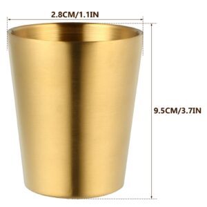 Cabilock Golden Drinking Cup Beer Water Wine Cup Stainless Steel Whisky Cup Shatterproof Drinking Cups Metal Drinking Glasses for Kids and Adults Gold 2