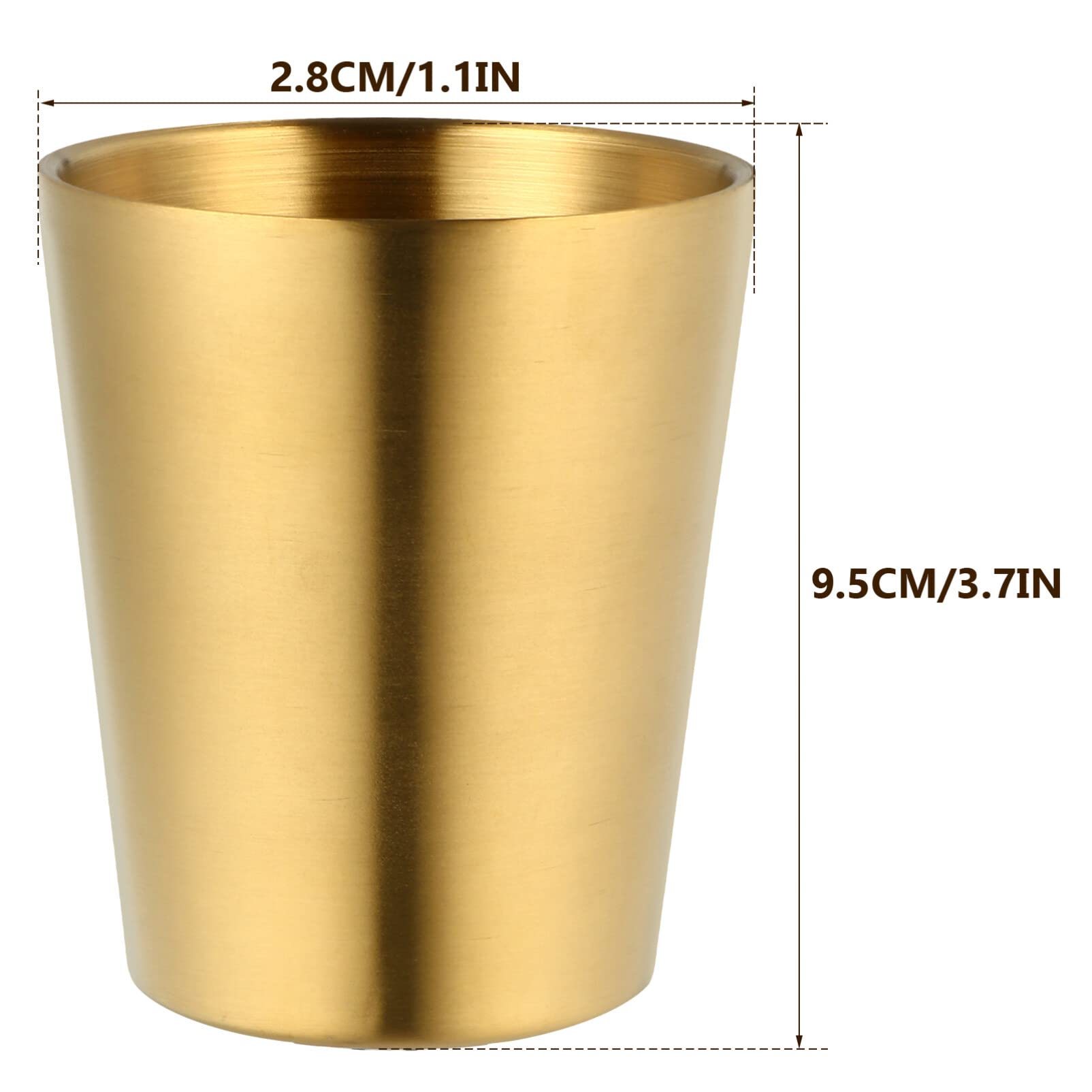 Cabilock Golden Drinking Cup Beer Water Wine Cup Stainless Steel Whisky Cup Shatterproof Drinking Cups Metal Drinking Glasses for Kids and Adults Gold 2