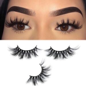 kisslily 5 pairs 20mm 3d real mink eyelash pack fluffy false eyelashes extension multi pack handmade reusable criss-cross dramatic thick lash pack（im188）