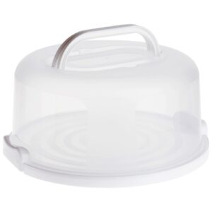 juvale round cake carrier with lid and handle, dessert container for pie, cupcakes (12 x 5.9 in)