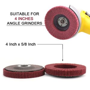 NUODUN 10Pcs 180/320 Grit Nylon Fiber Flap Disc Metal Polishing Wheel, Abrasive Buffing Grinding Discs for 4" Angle Grinder, Deburring and Rust Removal of Welds on Complex Surfaces