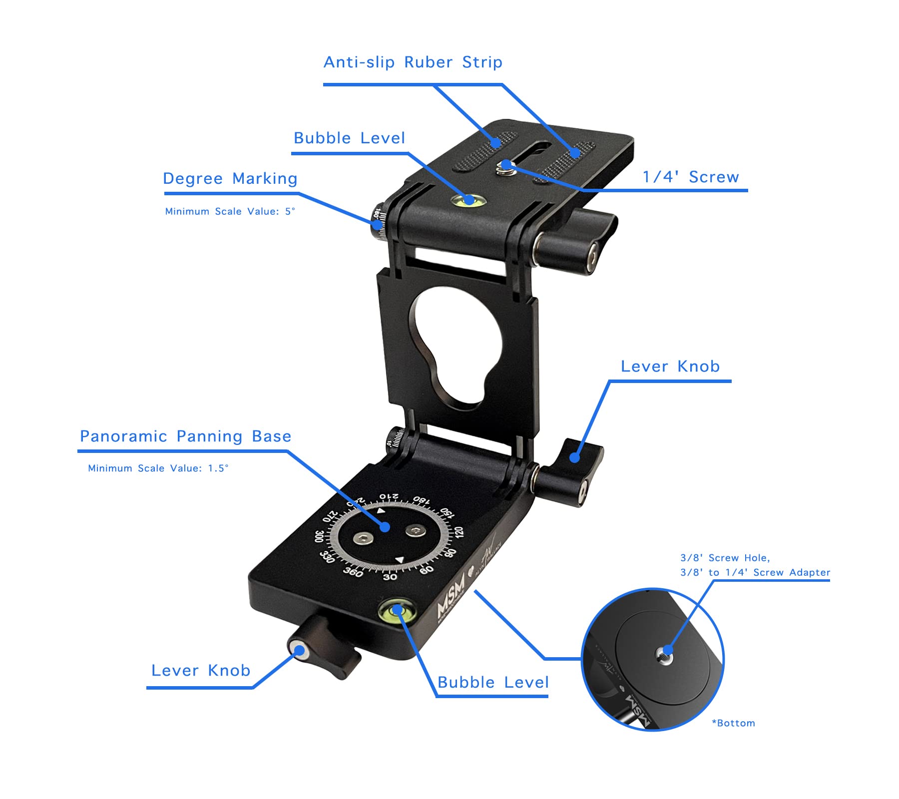 Z Flex Tilt Tripod Head - Flexible Angle Pan & Tilt Head/Universal Multiway Camera Tripod Connecting to Monopod Slider Rail Stabilizer Gimbal|Compact Folding Z Bracket Mount Fits Most DSLR Camera