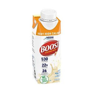 Boost Very High Calorie Vanilla Nutritional Drink – 22g Protein, 530 Nutrient Rich Calories, 8 Fl Oz (Pack of 24)