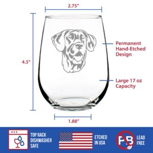 Great Dane Face Stemless Wine Glass - Cute Dog Themed Decor and Gifts for Moms & Dads of Great Danes - Large 17 Oz